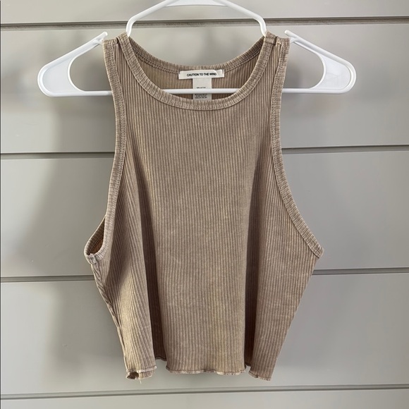 Caution To The Wind | Tops | Caution To The Wind Tan Crop Top | Poshmark